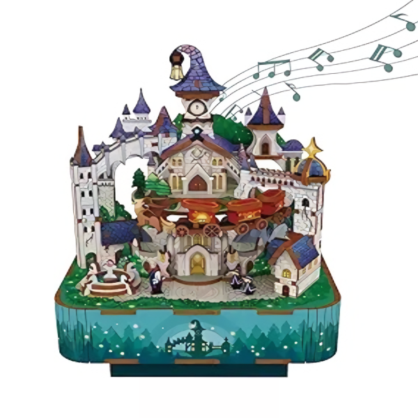 Magical Castle Musical Box Toy with Rotating Mechanism – wewowood